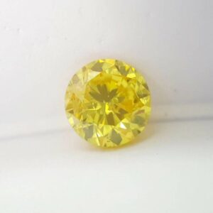 1.0 CT ROUND BRILLIANT FANCY VIVID YELLOW LOOSE COLORED DIAMONDS FOR ...