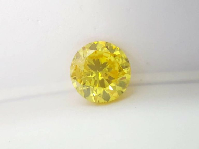1.0 CT ROUND BRILLIANT FANCY VIVID YELLOW LOOSE COLORED DIAMONDS FOR ...